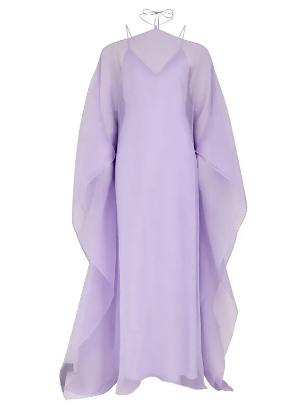 TALLER MARMO Sza Sza Spirito Chiffon And Tulle Maxi Kaftan Dress - Lilac