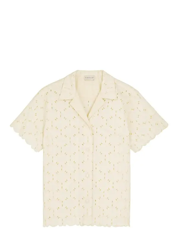 Moncler Embroidered Cotton-blend Shirt - White