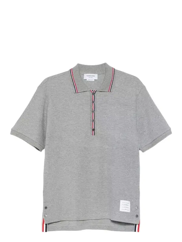 Thom Browne Cotton Polo Shirt - Grey