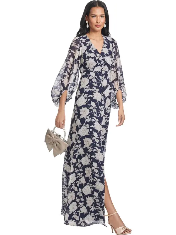 Sachin & Babi Jenny Printed Gown - Alabaster Begonia