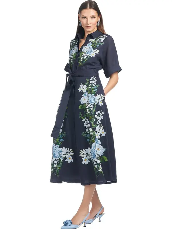 Sachin & Babi Joy Printed Shirt Dress - Midnight Garden