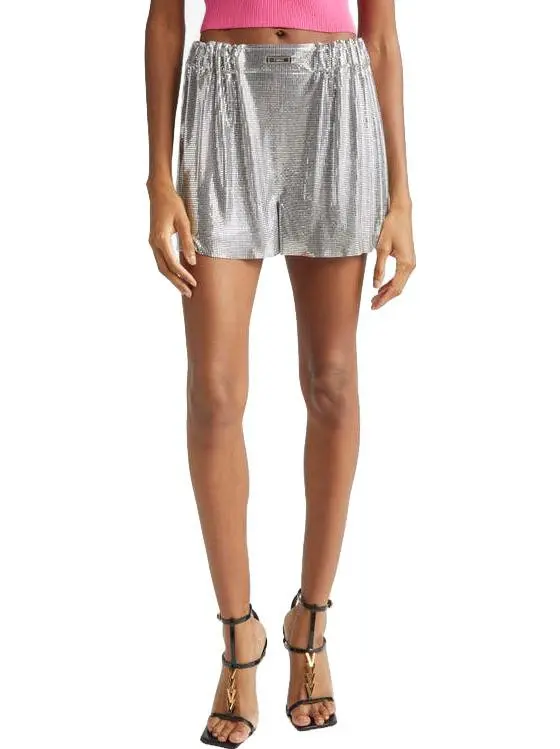 Versace Metal Mesh Shorts - Silver