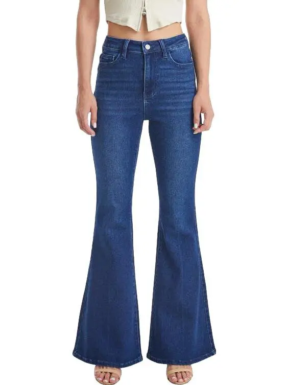 BAYEAS High-rise Flare Leg Jeans - Dark Blue