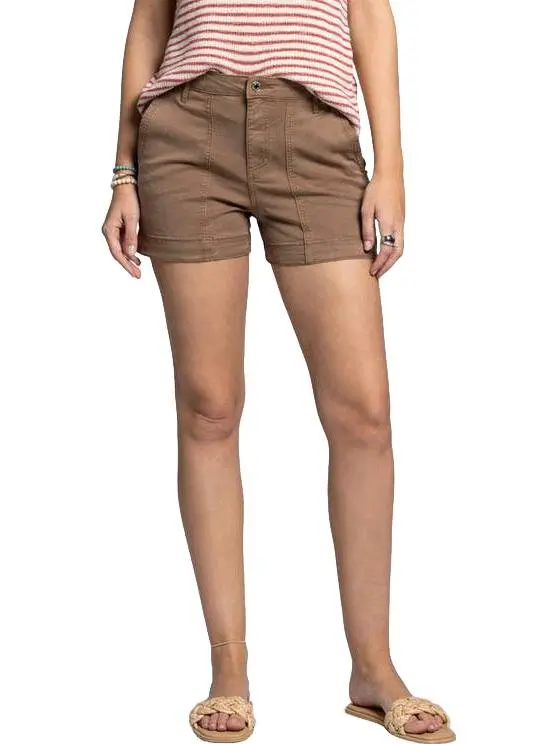 THREAD & SUPPLY Loretta High Rise Shorts - Toffee