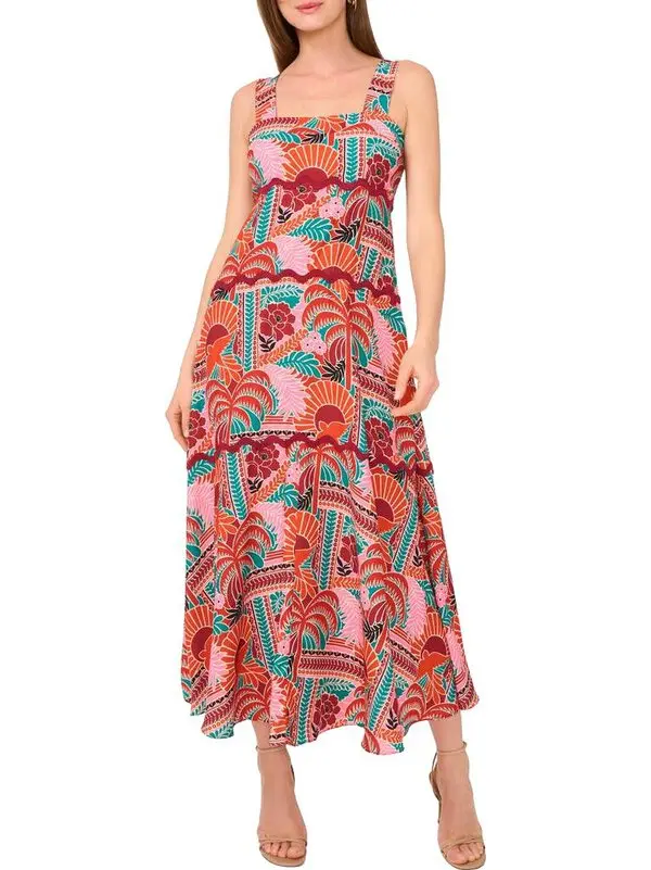 Vince Camuto Tiered Printed Maxi Sundress - Multi