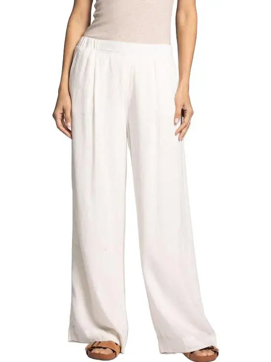THREAD & SUPPLY Anastasia Linen Blend Wide Leg Pants - White