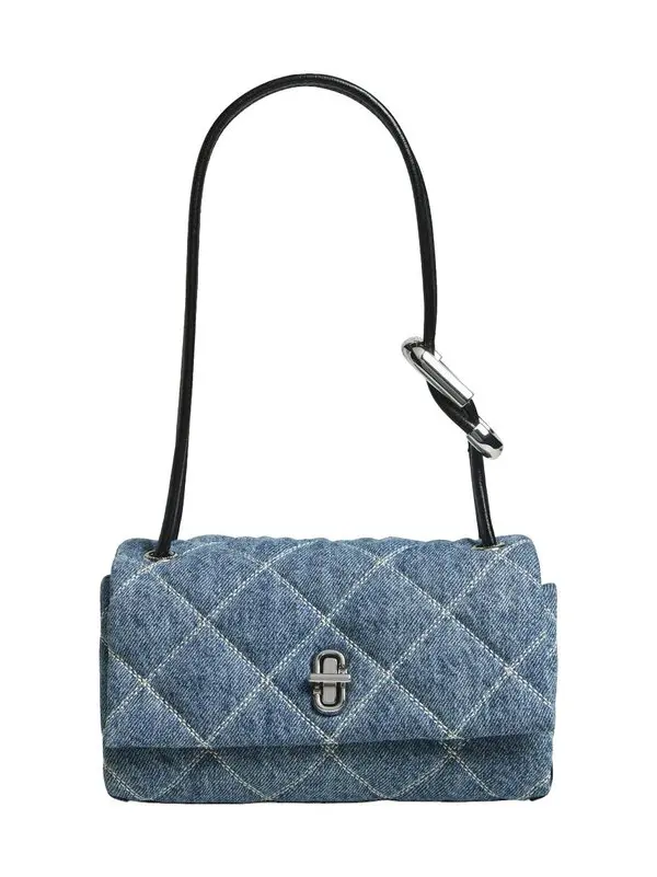 Marc Jacobs The Mini Dual Diamond Quilted Denim Shoulder Bag - Light Wash Indigo