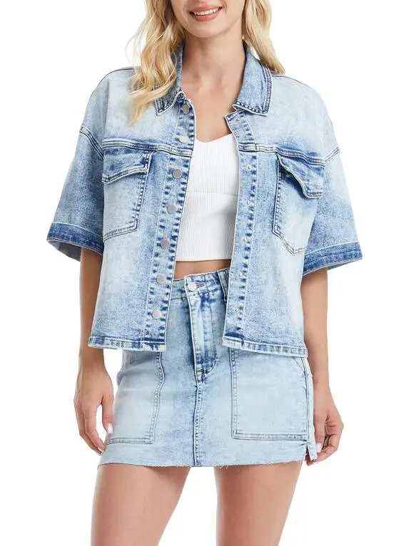 BAYEAS Oversize Denim Jacket - Medium Blue