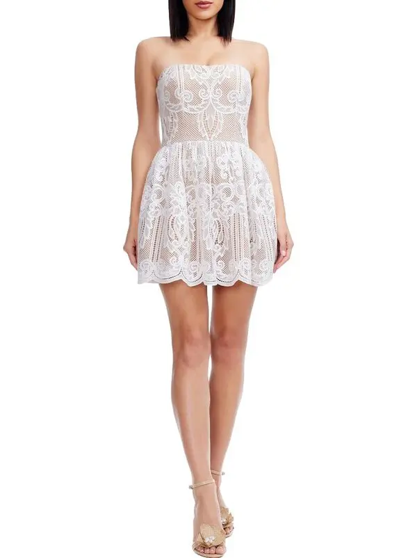 Dress The Population Sasha Strapless Minidress - White-nude