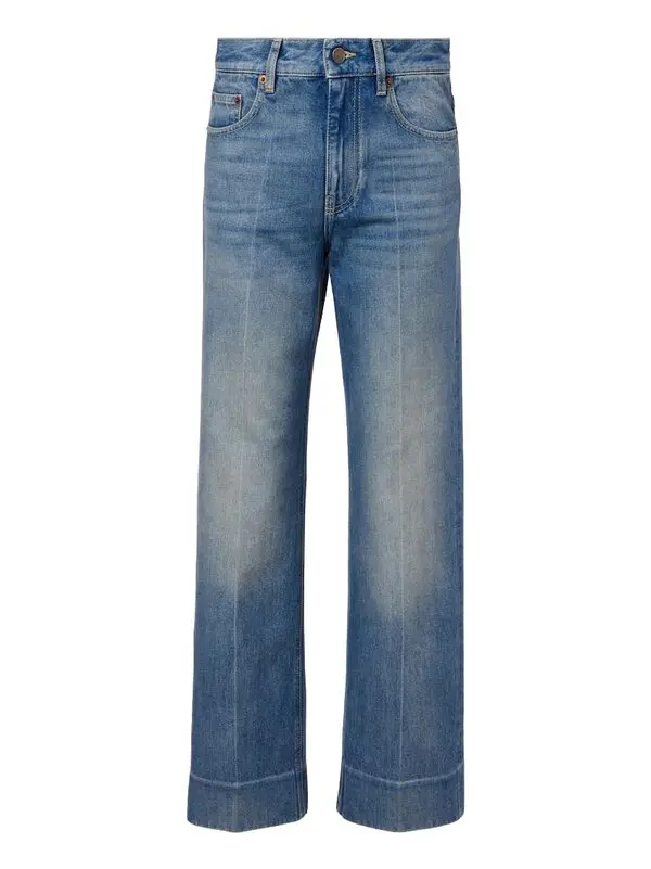 Valentino Garavani Faded Wide-leg Jeans - Blue
