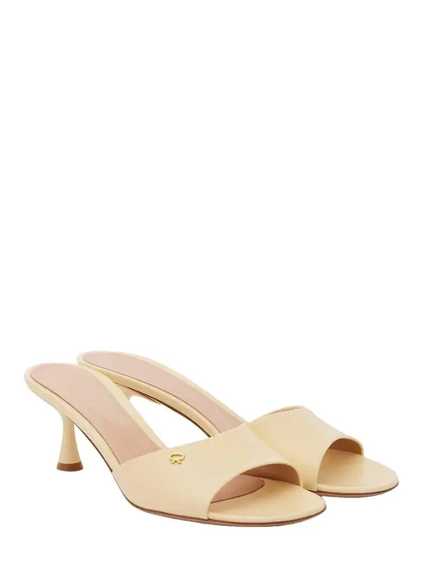 GIANVITO ROSSI Ascent 55 Leather Mules - White