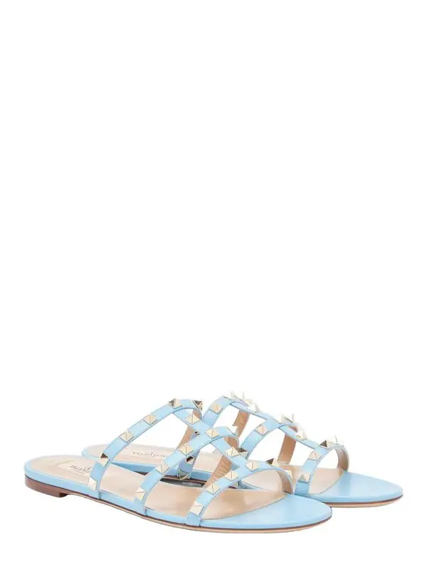 Valentino Garavani Rockstud Leather Sandals - Blue