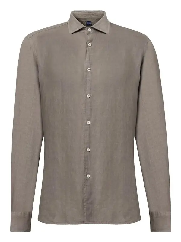 Fedeli Linen Shirt - Brown