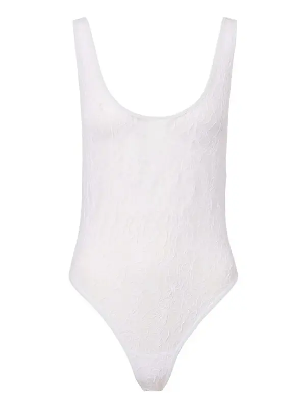 Wardrobe.NYC Open-back Lace Bodysuit - White