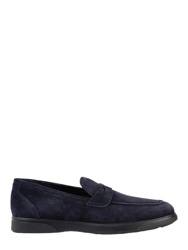 Kiton Suede Penny Loafers - Blue