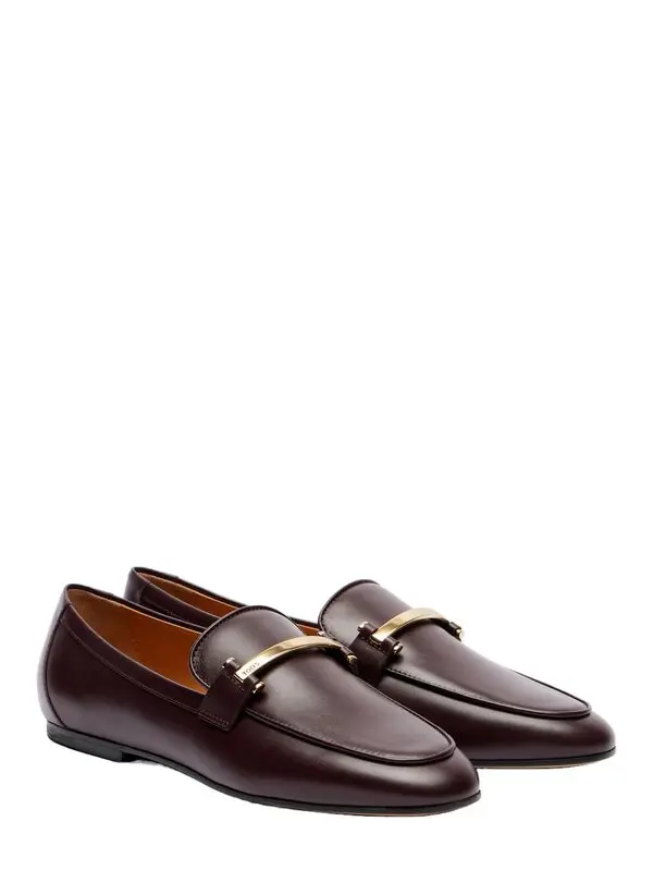 TOD'S Barretta Leather Loafers - Burgundy