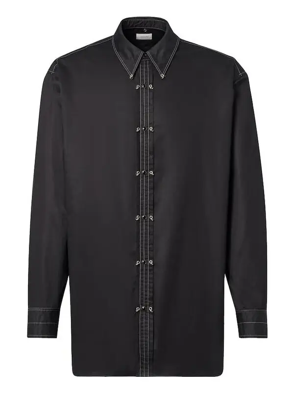 LEMAIRE Embellished Cotton Satin Shirt - Black