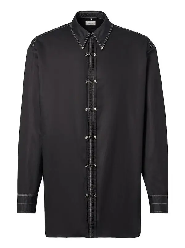 LEMAIRE Embellished Cotton Satin Shirt - Black