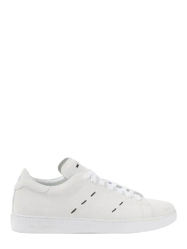 Kiton Suede Round Toe Sneakers - White