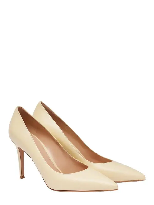GIANVITO ROSSI 85 Leather Pumps - White