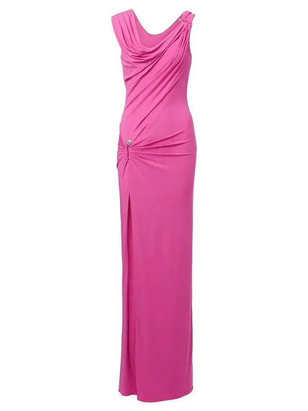 Versace Safety Pin Draped Gown - Pink