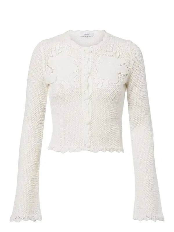 Erdem Embroidered Cotton Cardigan - White