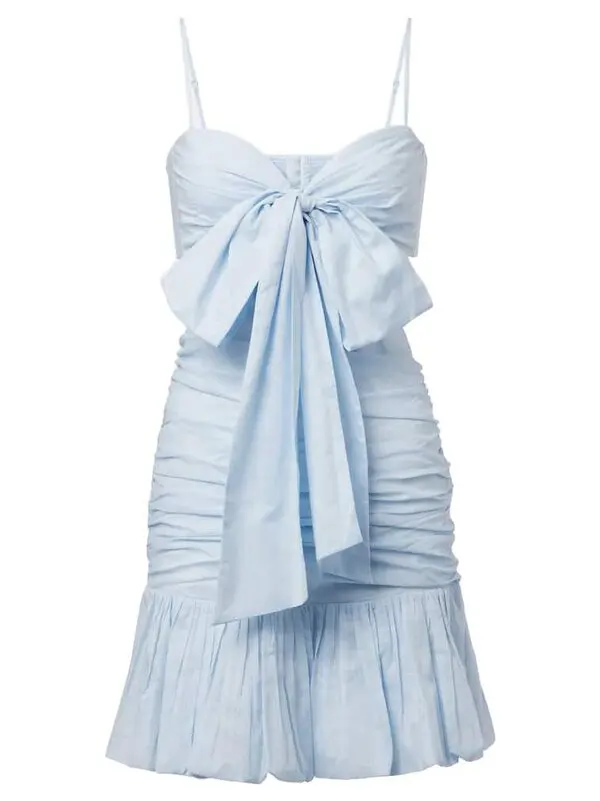Zimmermann Rhiannon Bow-detail Cotton Minidress - Blue