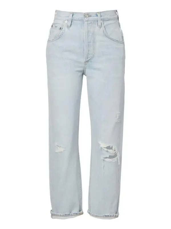 Citizens Of Humanity Dahlia Distressed Wide-leg Jeans - Blue