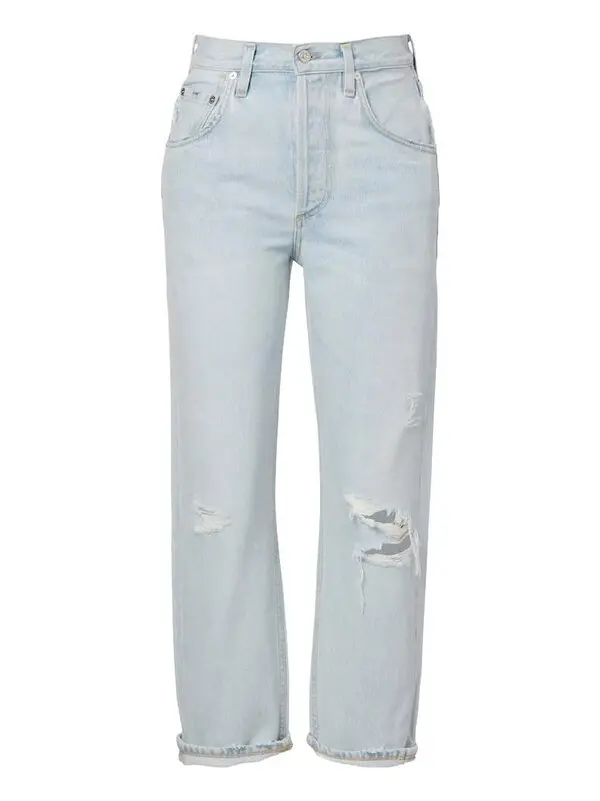Citizens Of Humanity Dahlia Distressed Wide-leg Jeans - Blue