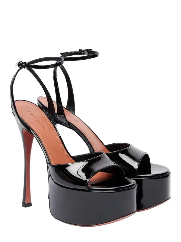 Amina Muaddi Aya 155 Platform Sandals - Black