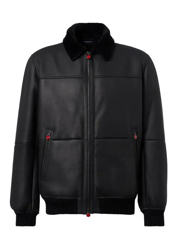 Kiton Shearling Bomber Jacket - Black