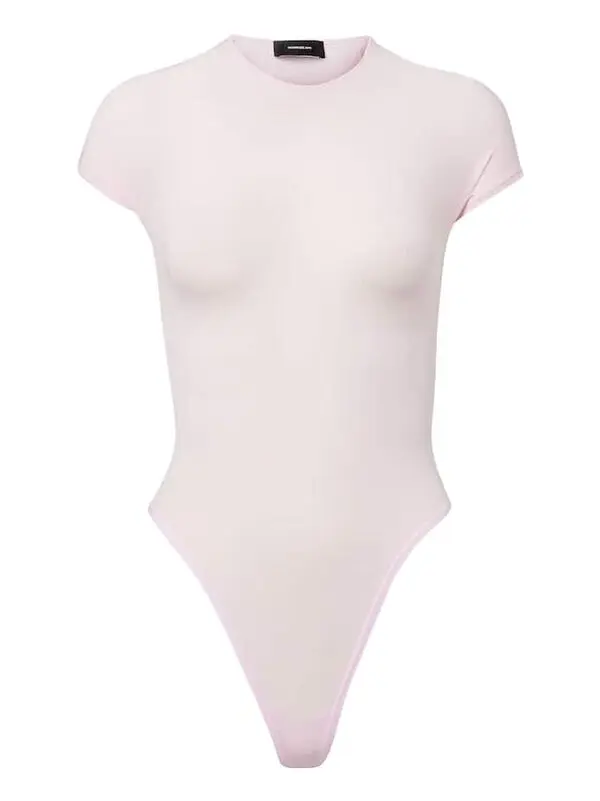 Wardrobe.NYC Sheer Technical Bodysuit - Pink