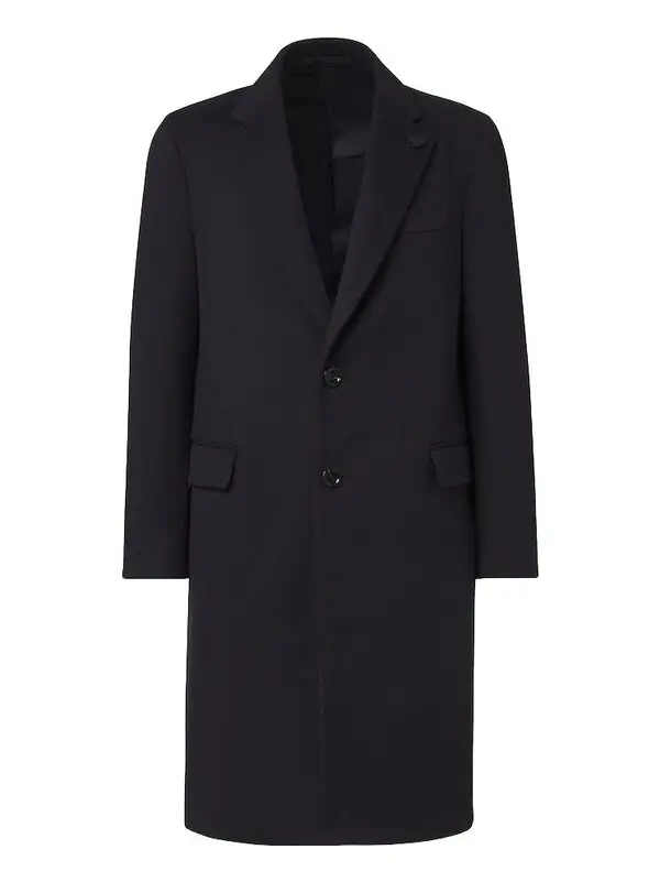 LARDINI Virgin Wool Overcoat - Blue