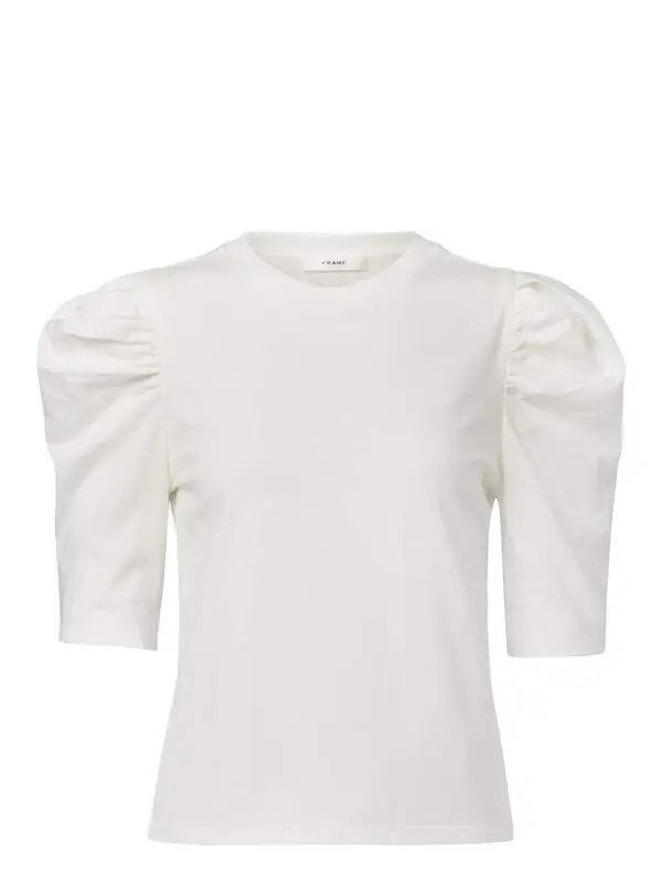 FRAME Drape Cotton Top - White