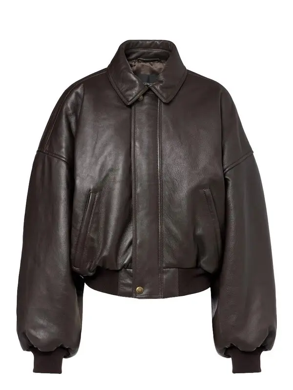Balenciaga Round Taxi Leather Jacket - Brown