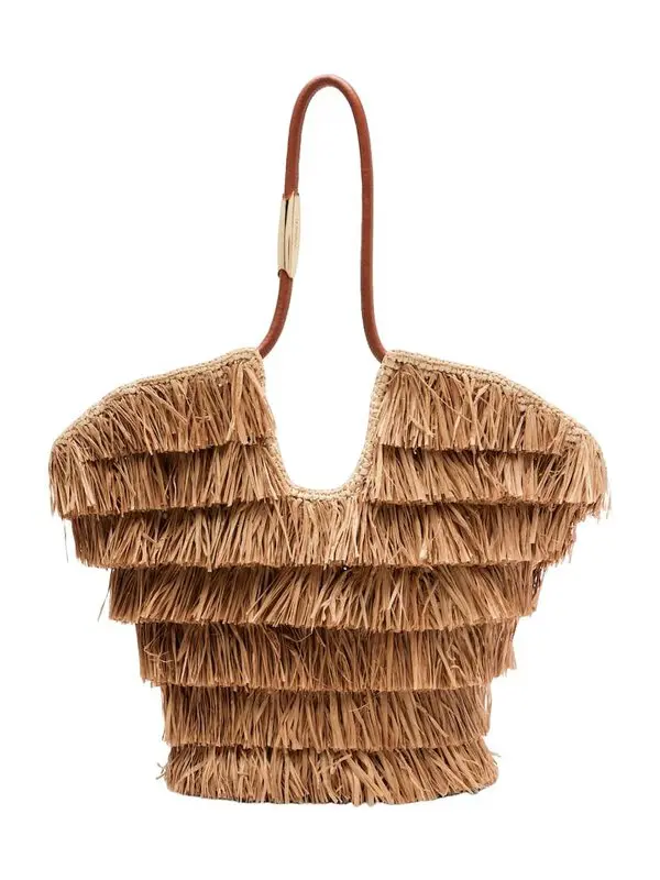 Zimmermann Golden Time Medium Raffia Tote Bag - Brown