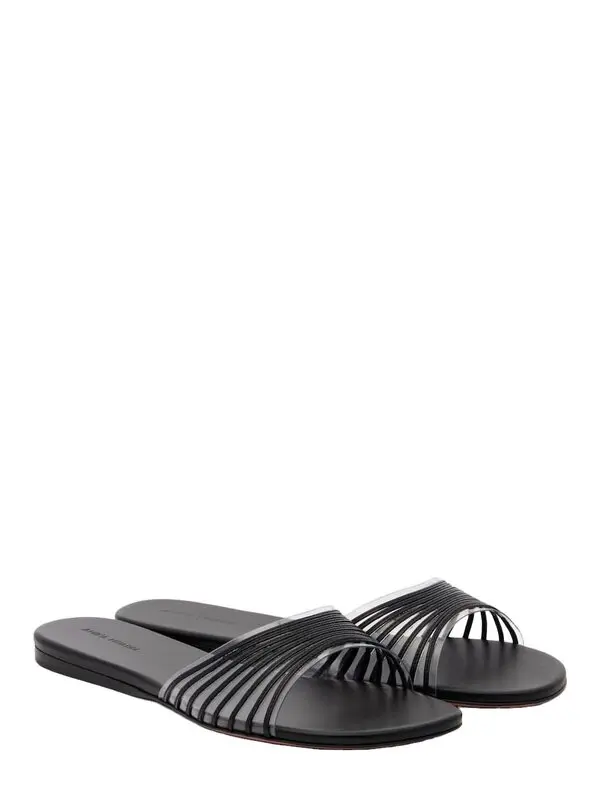 Amina Muaddi Mookie Slides - Black