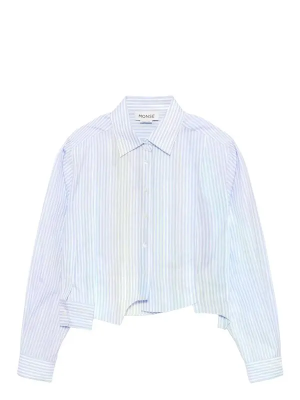 Monse Paneled Cropped Shirt - Blue