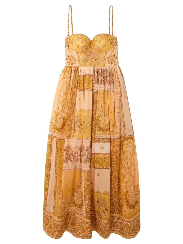 Zimmermann Bandana-print Cotton-voile Midi Dress - Yellow