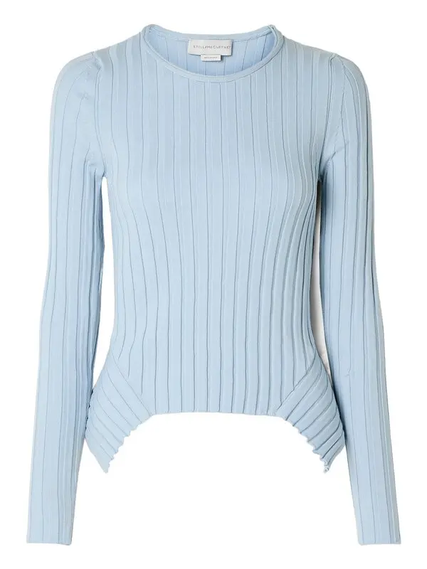 Stella McCartney Ribbed Cotton Top - Blue