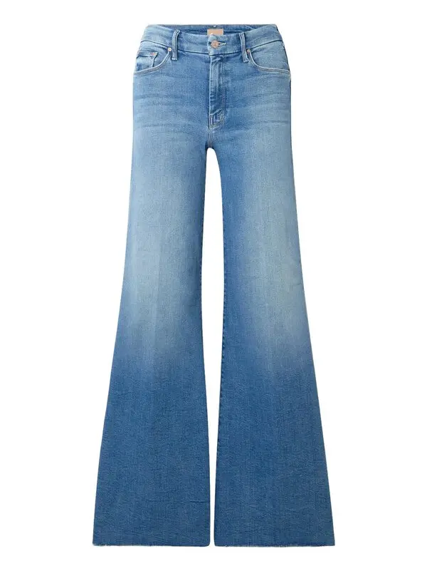 MOTHER The Roller Mid-rise Wide-leg Jeans - Blue