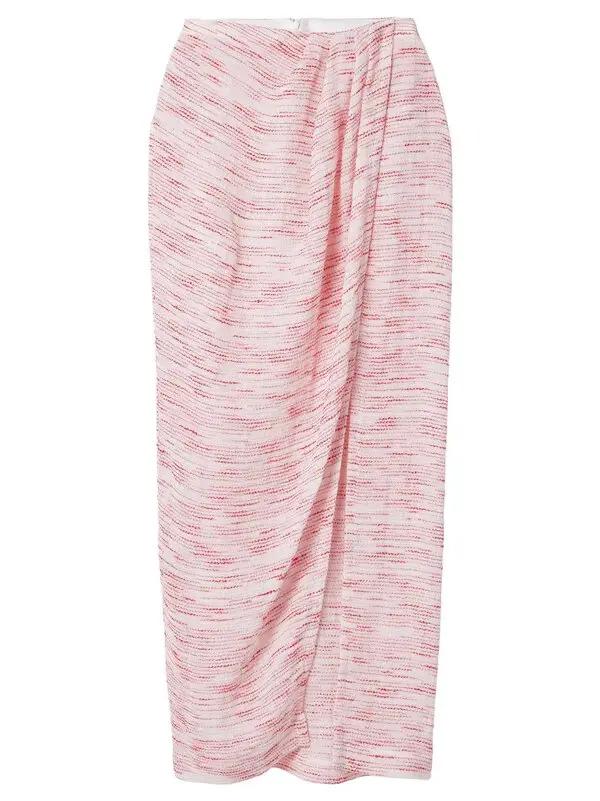 Lisa Marie Fernandez Pleated Striped Linen-blend Gauze Pareo - Red