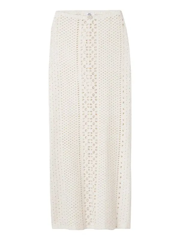 SARA CRISTINA Crocheted Cotton Maxi Skirt - Ivory