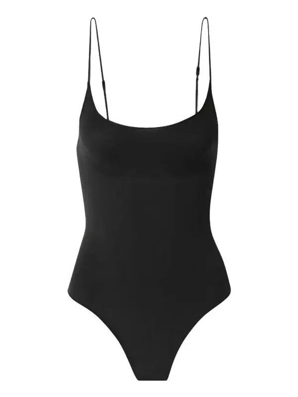 SKIMS Sheer Seamless Thong Bodysuit - Black