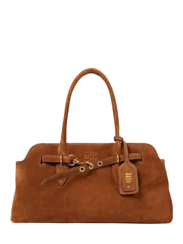 Miu Miu Aventure Suede Shoulder Bag - Brown