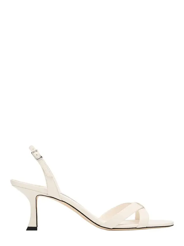 JIMMY CHOO Elsy 70 Leather Sandals - Latte