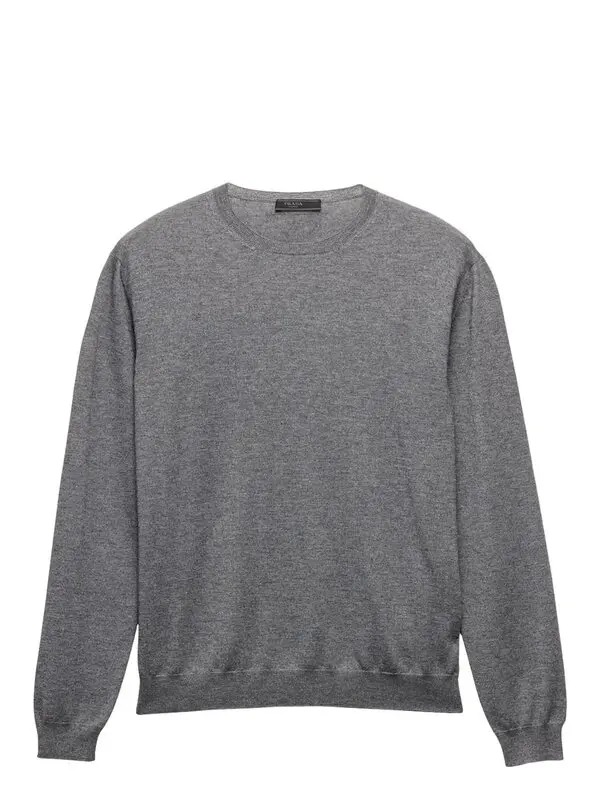 Prada Silk-cashmere Crewneck Sweater - Gray