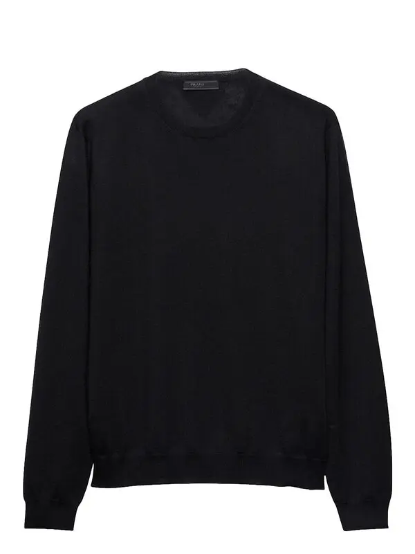 Prada Silk-cashmere Crewneck Sweater - Nero