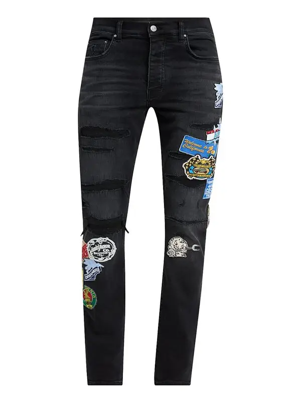 Amiri Patchwork Slim-fit Jeans - Vintage Black