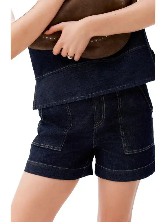 NEXT Utility Denim Shorts - Blue